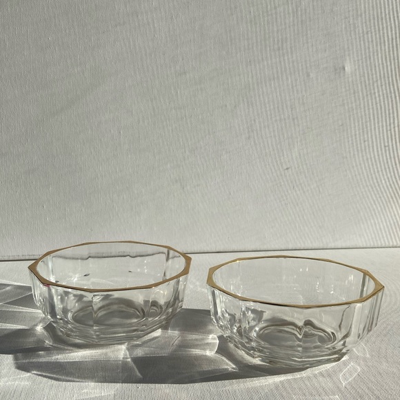 Kitchen | Vintage Italian Glass Bowls With Gold Rim | Poshmark